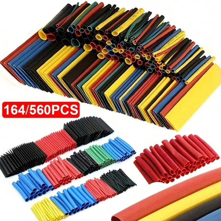 164/560pcs Polyolefin Shrinking Assorted Heat Shrink Tube Wire Cable ...