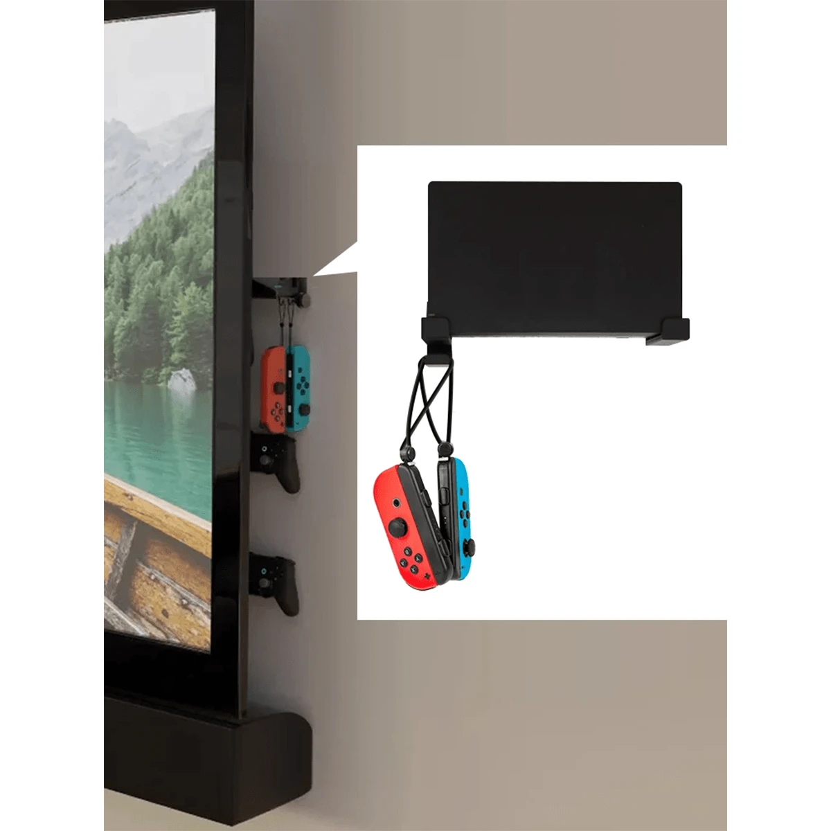 DATA FROG Wall Support Mount Holder Rings Hanger Mural Stand For Switch ...