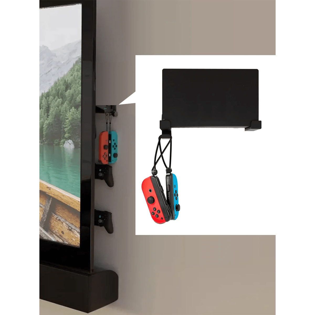 DATA FROG Wall Support Mount Holder Rings Hanger Mural Stand For Switch ...