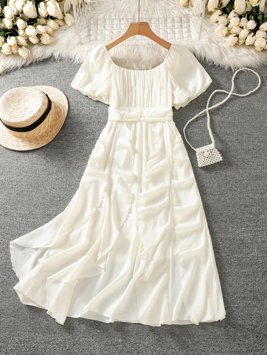 Robe blanche française Top de gamme pour femmes Été 2025 Nouvelle robe ...