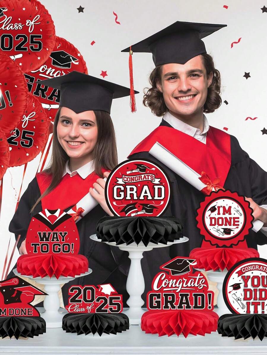 9PCS-2025 Graduation Party Honeycomb Centerpieces,Graduation Party ...