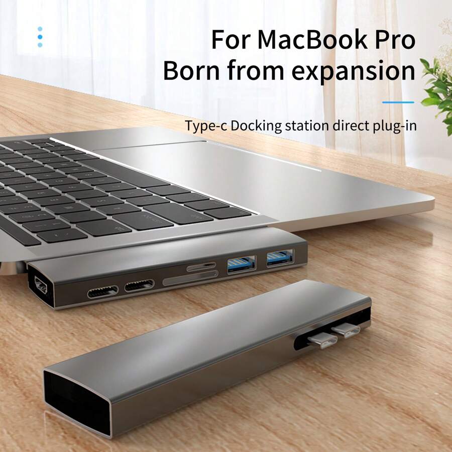 basix USB C Hub Dual Type-C To USB 3.0 4K HD-MI For M2 M1 Pro Air Adapter Thunderbolt 3 Dock USB ...