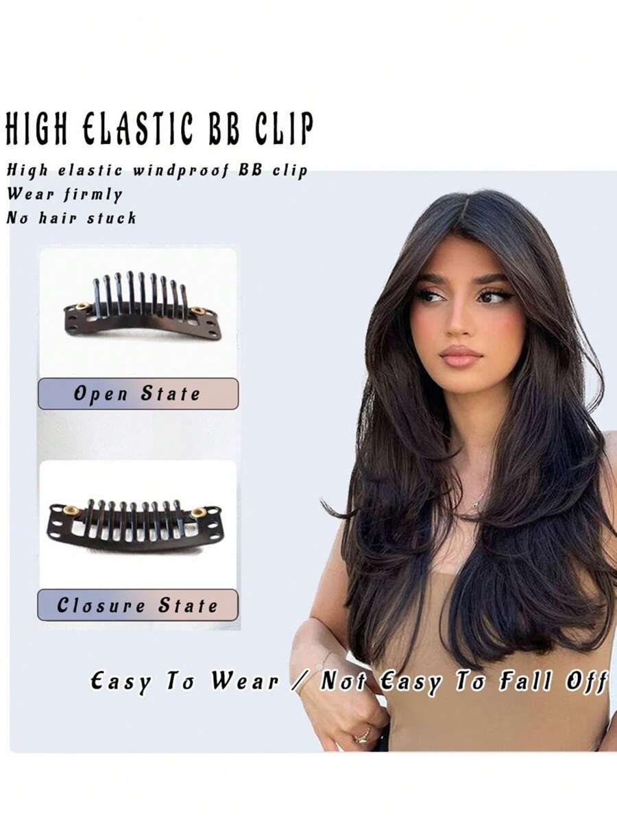 4-Clip Layered V-Shaped Inner Buckle Natural One-Piece Seamless ...