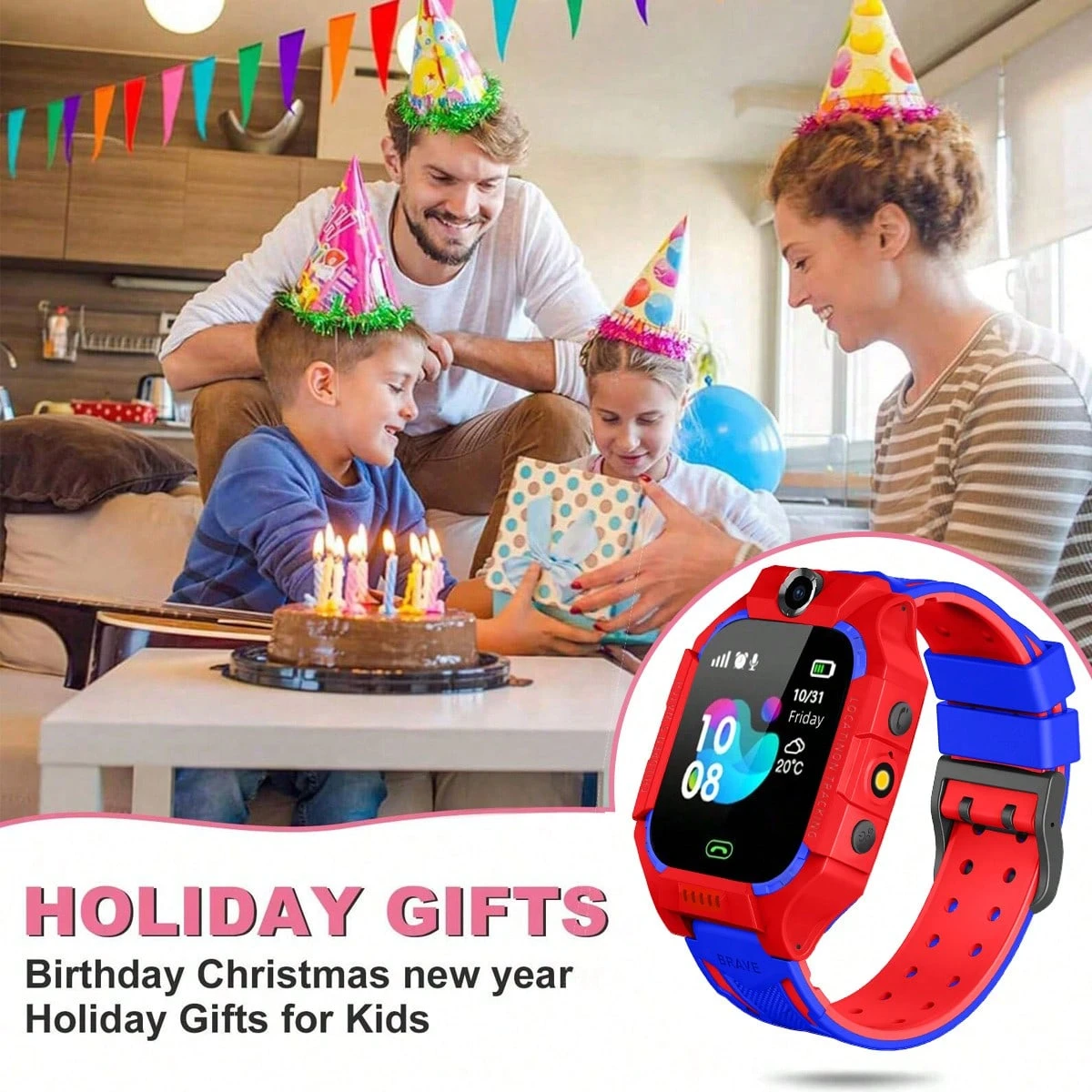 SIMSONLAB SIMSONLAB 2025 Kids Smartwatch With GPS Tracking, Remote ...