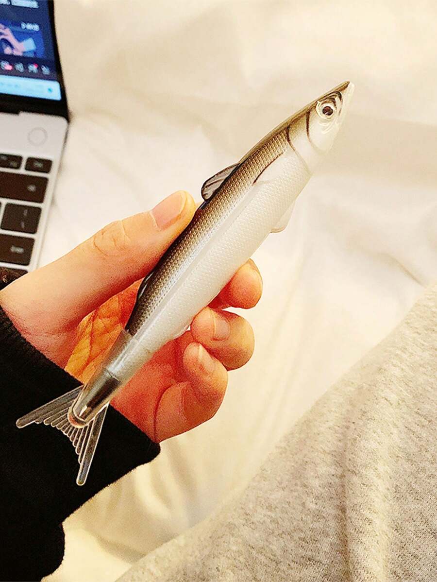 1pc Funny Salted Fish Shaped Ballpoint Pen, Black Oil Simulation ...