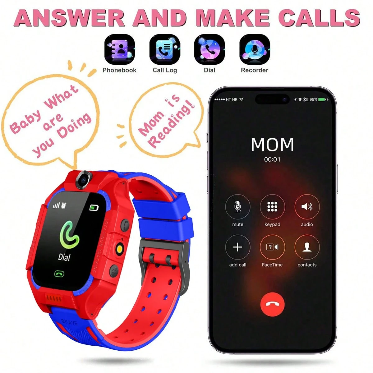 SIMSONLAB SIMSONLAB 2025 Kids Smartwatch With GPS Tracking, Remote ...