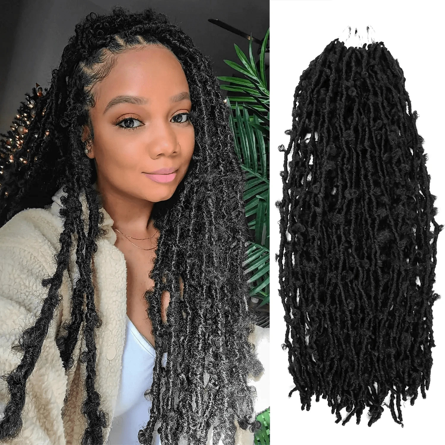 24 Inch Butterfly Locs Crochet Hair Long Distressed Soft Faux Locs ...