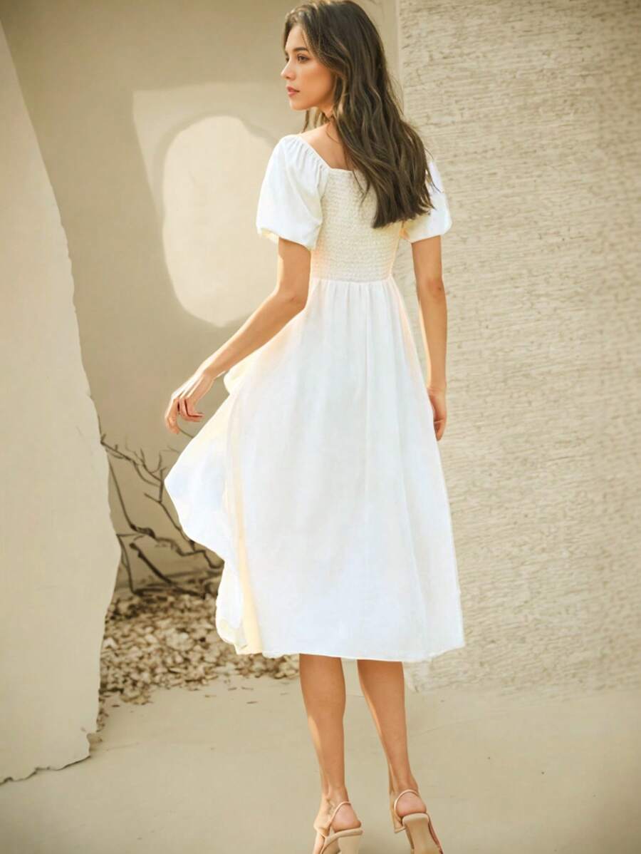 Robe blanche française Top de gamme pour femmes Été 2025 Nouvelle robe ...