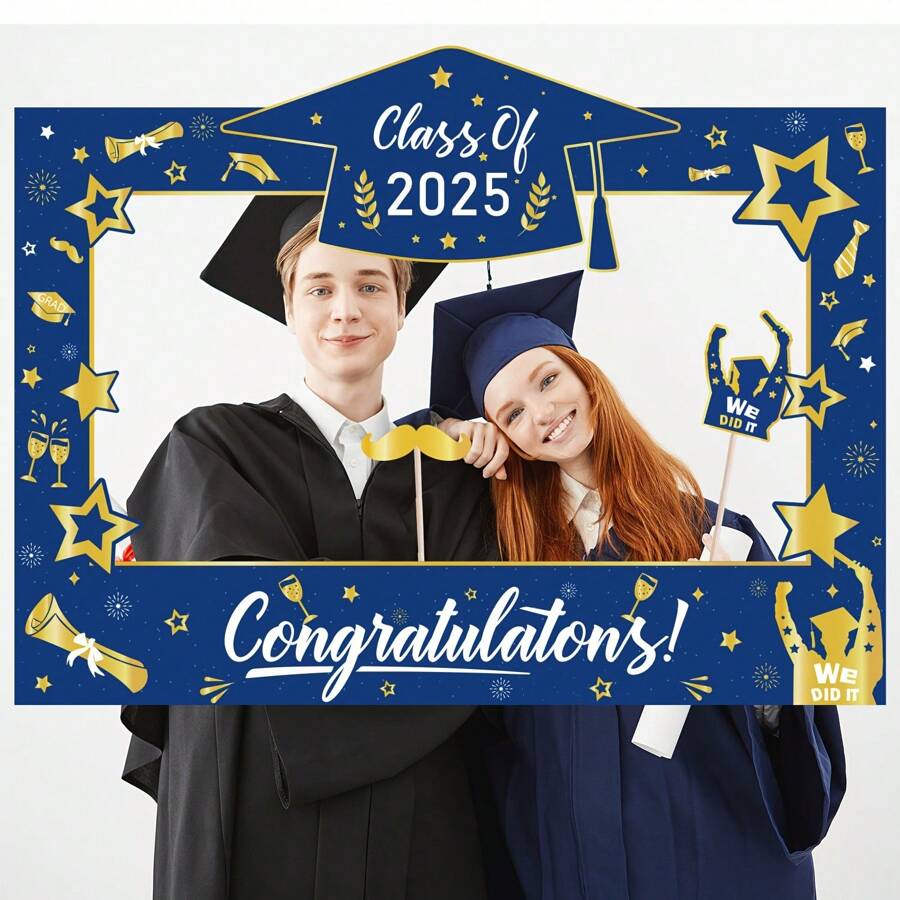Happy Graduation 2025 Photo Booth Props 16pcs Graduation Photo Props ...