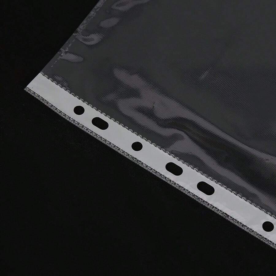 100pcs 11-Hole A4 Size Clear Plastic Document Sleeves, Efficient Filing ...