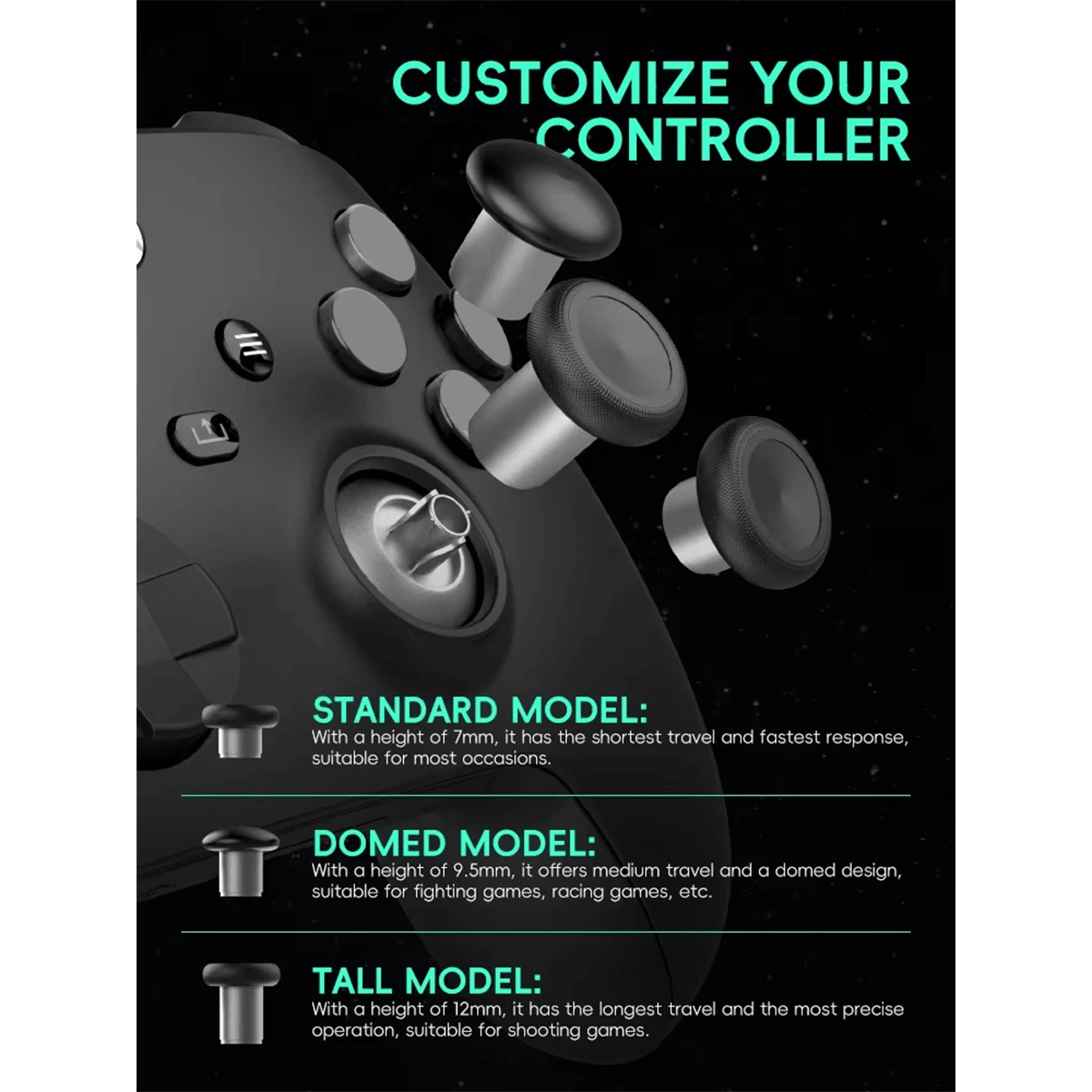 DATA FROG DATA FROG 8 Packs Metal Magnetic Thumbsticks Analog Joysticks For Xbo X One Elit E ...