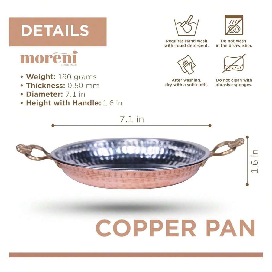 Handmade Copper Frying Pan | Traditional Turkish Copper Skillet With ...