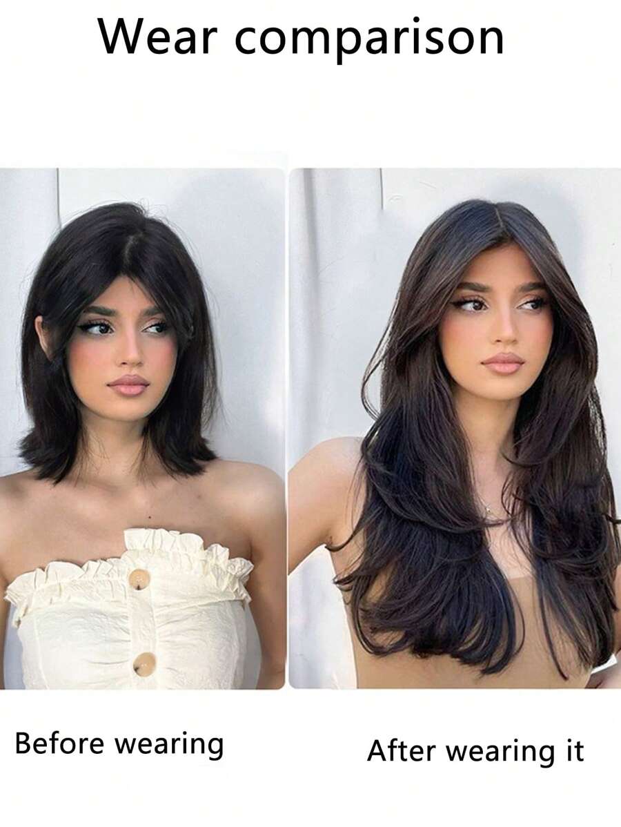 4-Clip Layered V-Shaped Inner Buckle Natural One-Piece Seamless ...