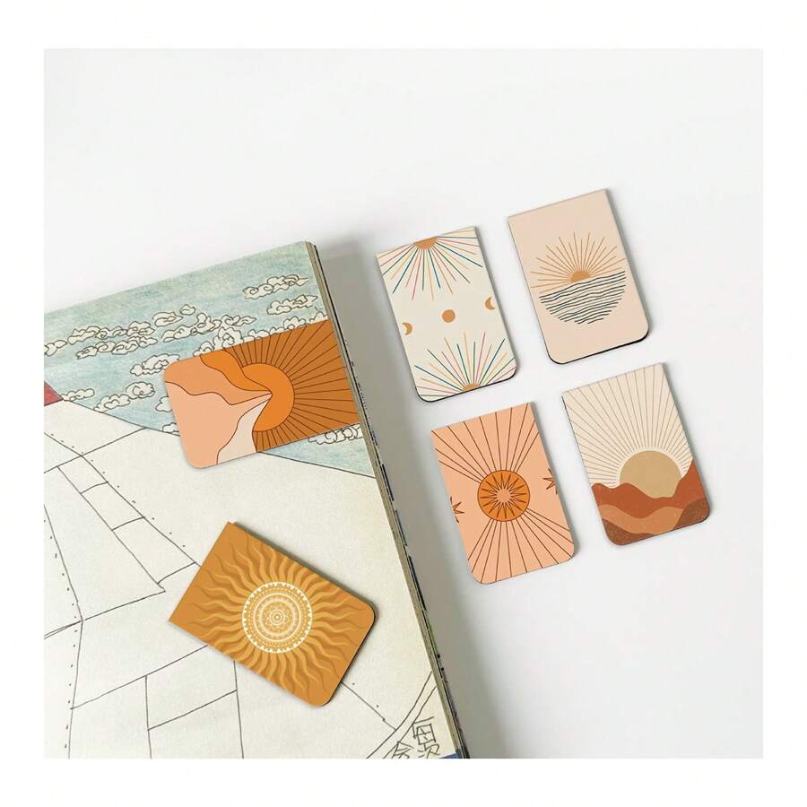 10 Pieces Magnetic Bookmarks Book Markers Sun Magnet Page Markers ...