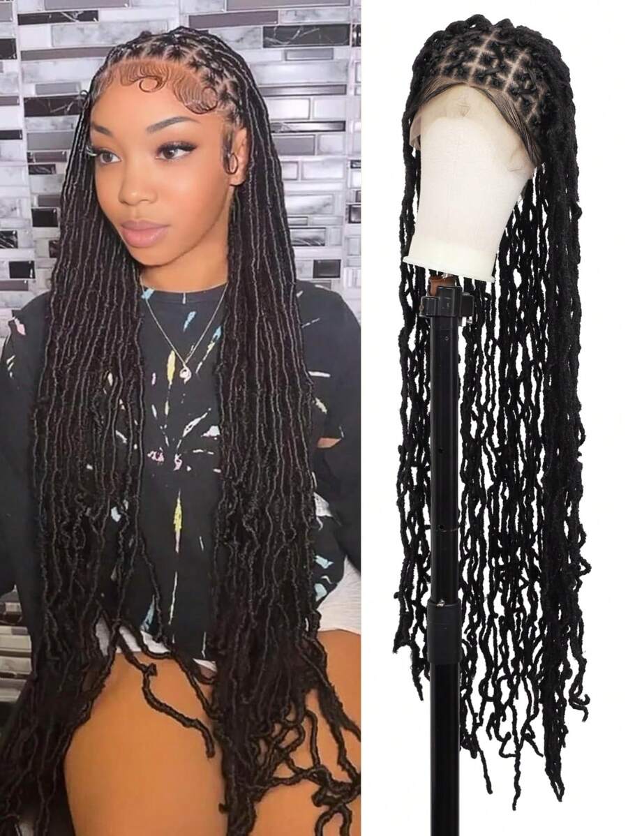 Super Long Knotless Locs Braided Wigs Black Criss Cross Knotless Box ...