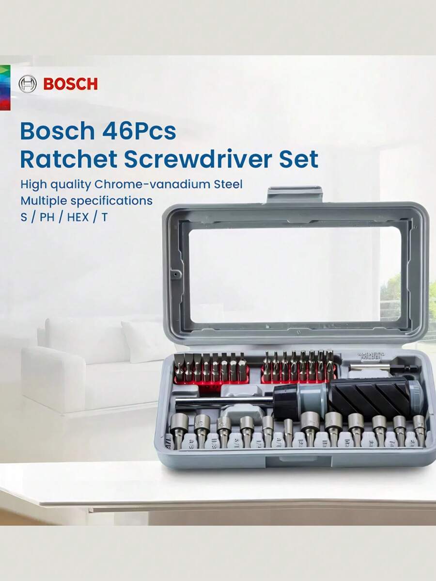 bosch Bosch 46-Piece Ratchet Screwdriver Set Precision Screwdriver Bit ...