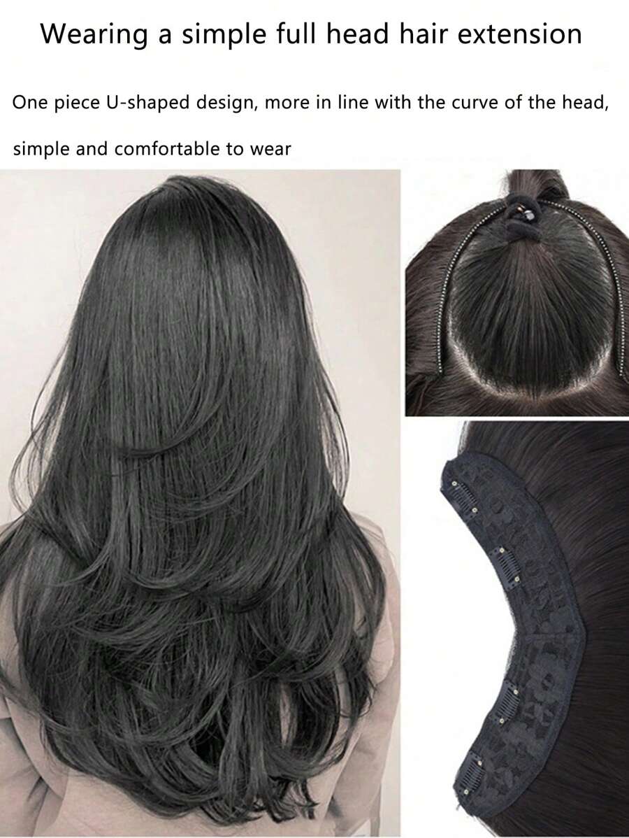 4-Clip Layered V-Shaped Inner Buckle Natural One-Piece Seamless ...