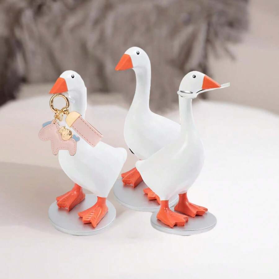 1PC Magnetic Goose Key Holder, Cute Duck Statue Key Hanger, Kawaii ...