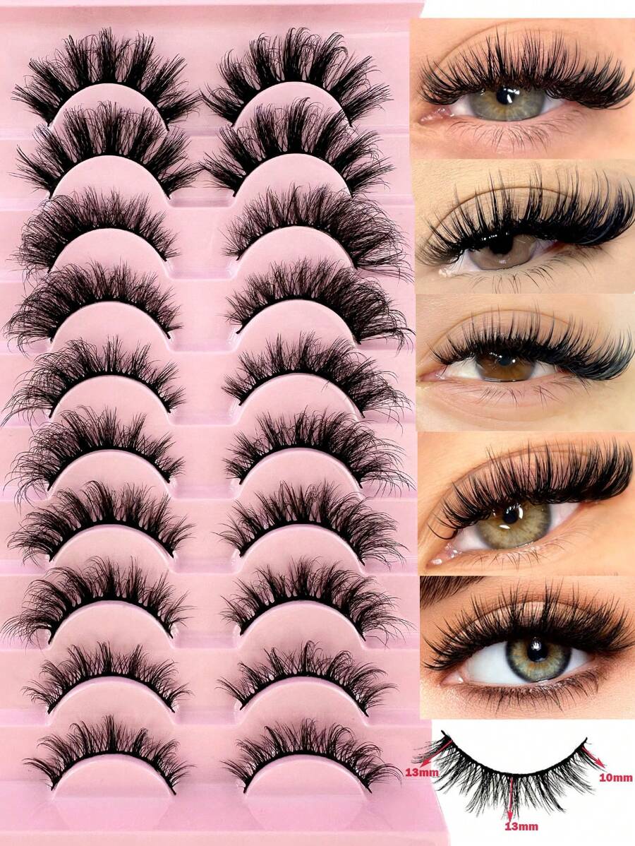 Manga Lashes 3D Fluffy Faux Mink Lashes Natural Look 5 Style Mixed Fake ...