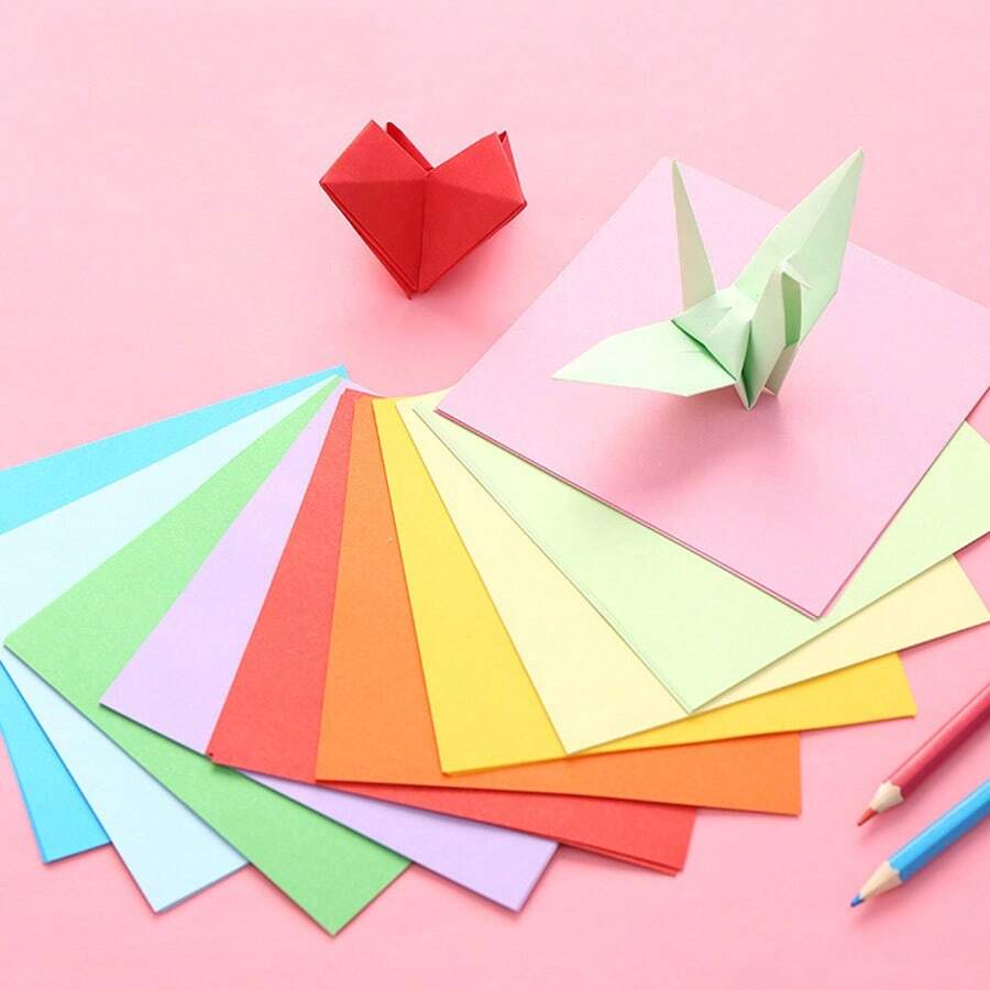 100 Sheets Square Origami Paper Double Sided Color Origami Papers Kit ...