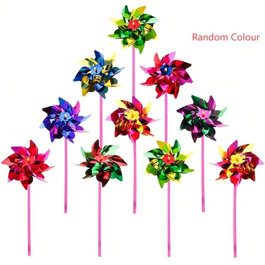 20/36 Pcs Holographic Rainbow Pinwheels, Reflective Bird Repellent ...