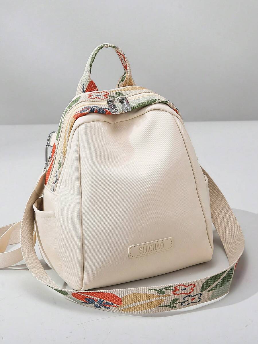 1pc Plain Oxford Cloth Backpack, 2-Way Convertible Shoulder Bag ...