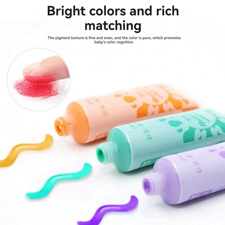 6PCS Tinta a Dedo Tinta Arte Infantil Suprimentos Tinta Guache Tinta ...