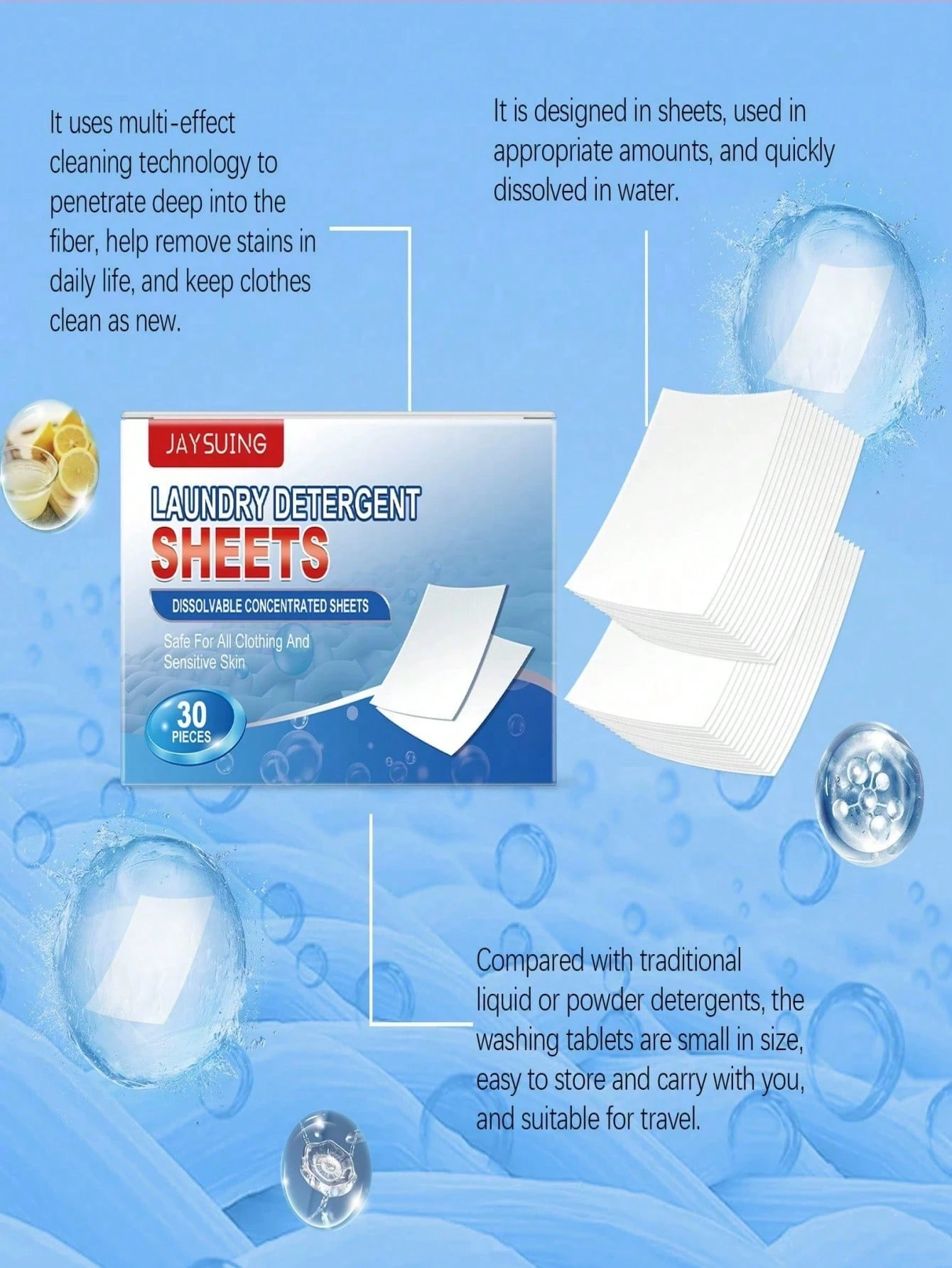 Clothes Washing Tablets Gently Care For Peculiar Smell, Oil Stains ...