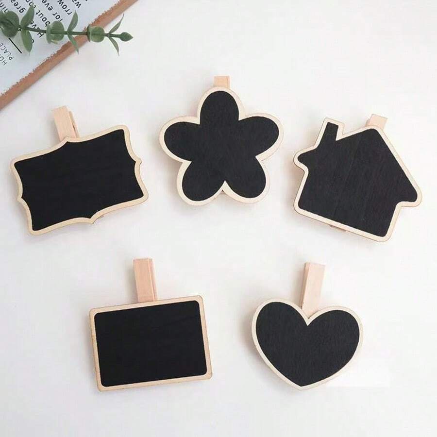 DIY Blackboard Photo Clips, Wooden Blackboard Clips, Mini Wood Clips ...