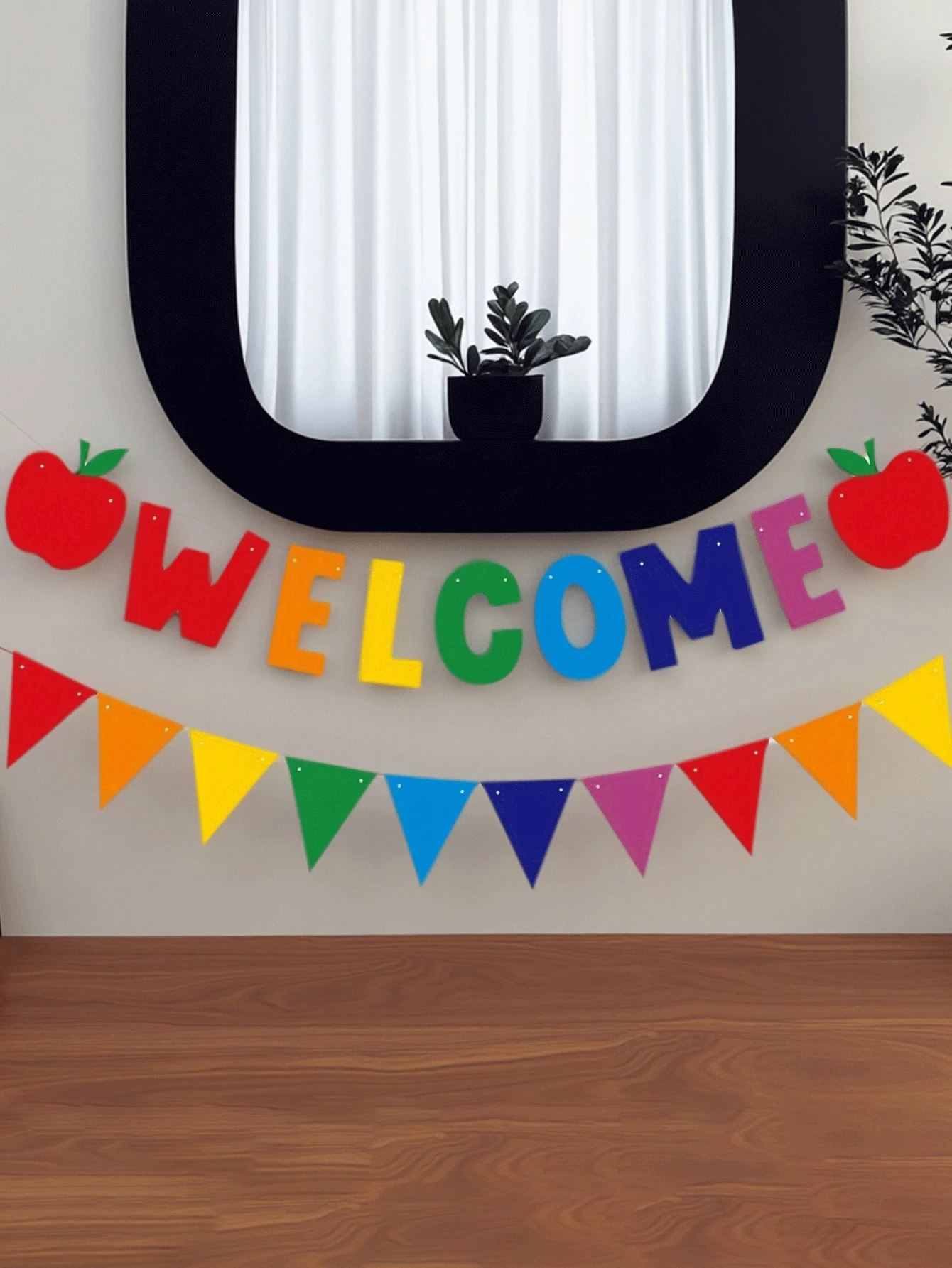 Welcome Back To School Banner Felt Set With Apples And Colorful ...