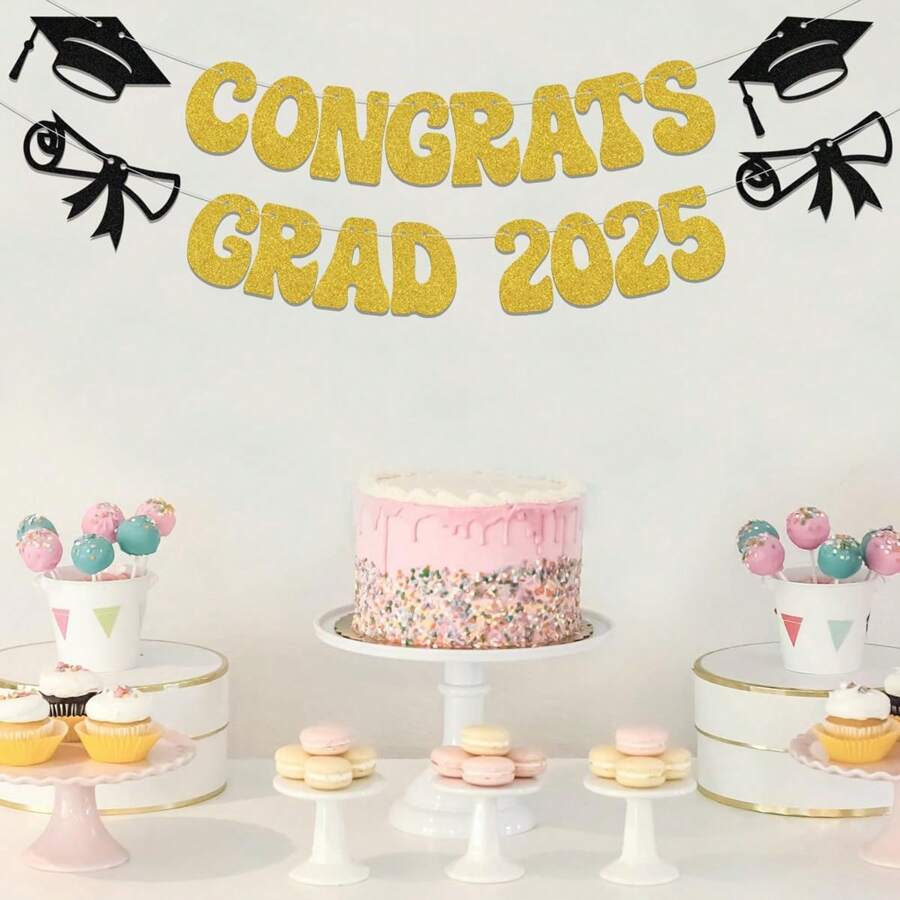 Congrats Grad 2025 Banner Graduation Theme Party Decoration Graduation ...
