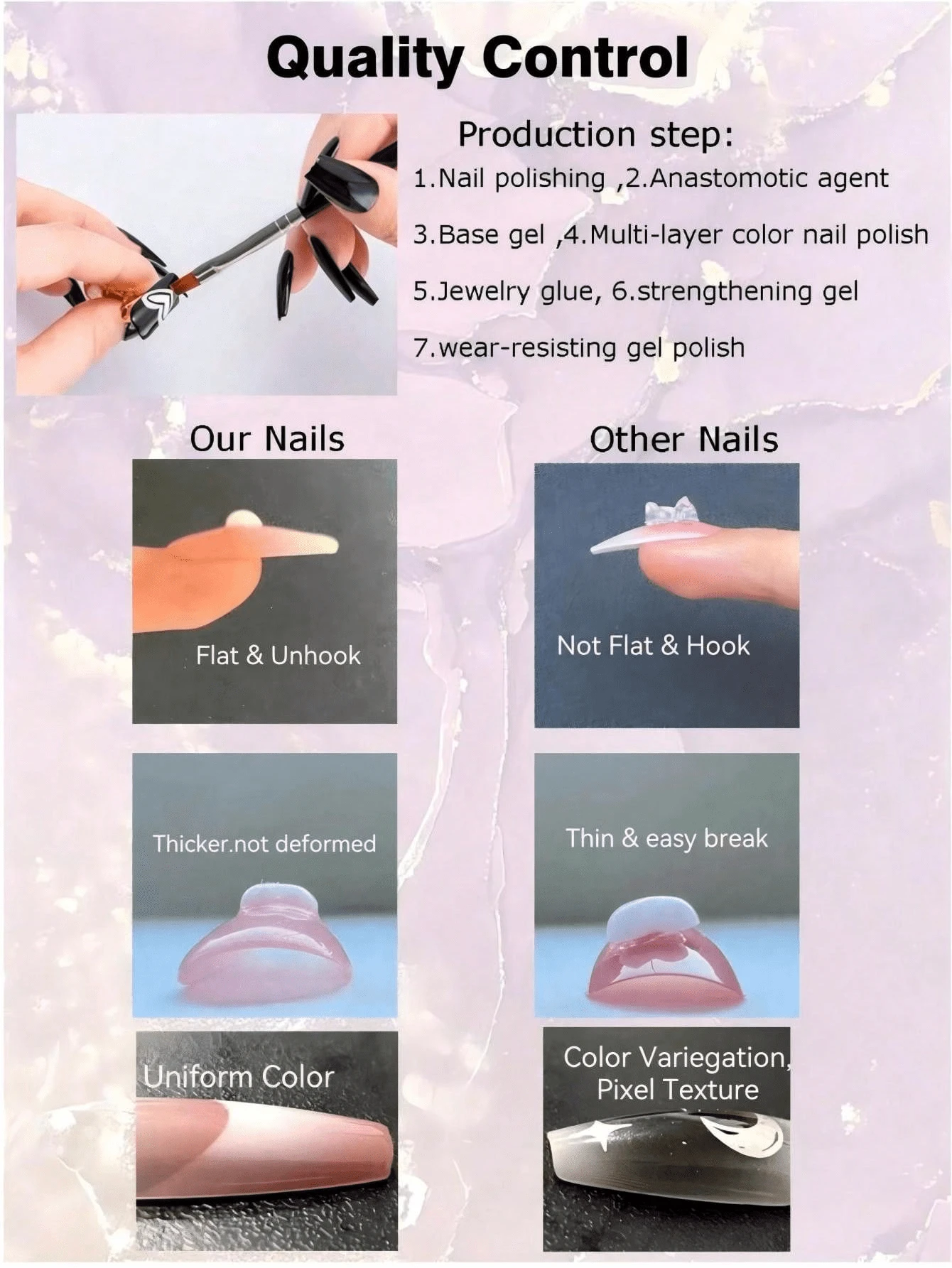 10 Pcs Luxury Handmade Press On Nails Super Long Almond False Nails ...