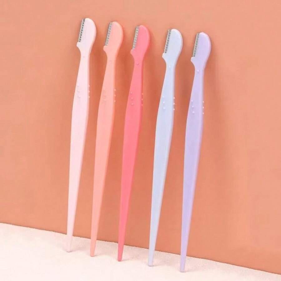 5Pcs Straight Handle Round Head Eyebrow Trimmer Beauty Tools Beginner ...