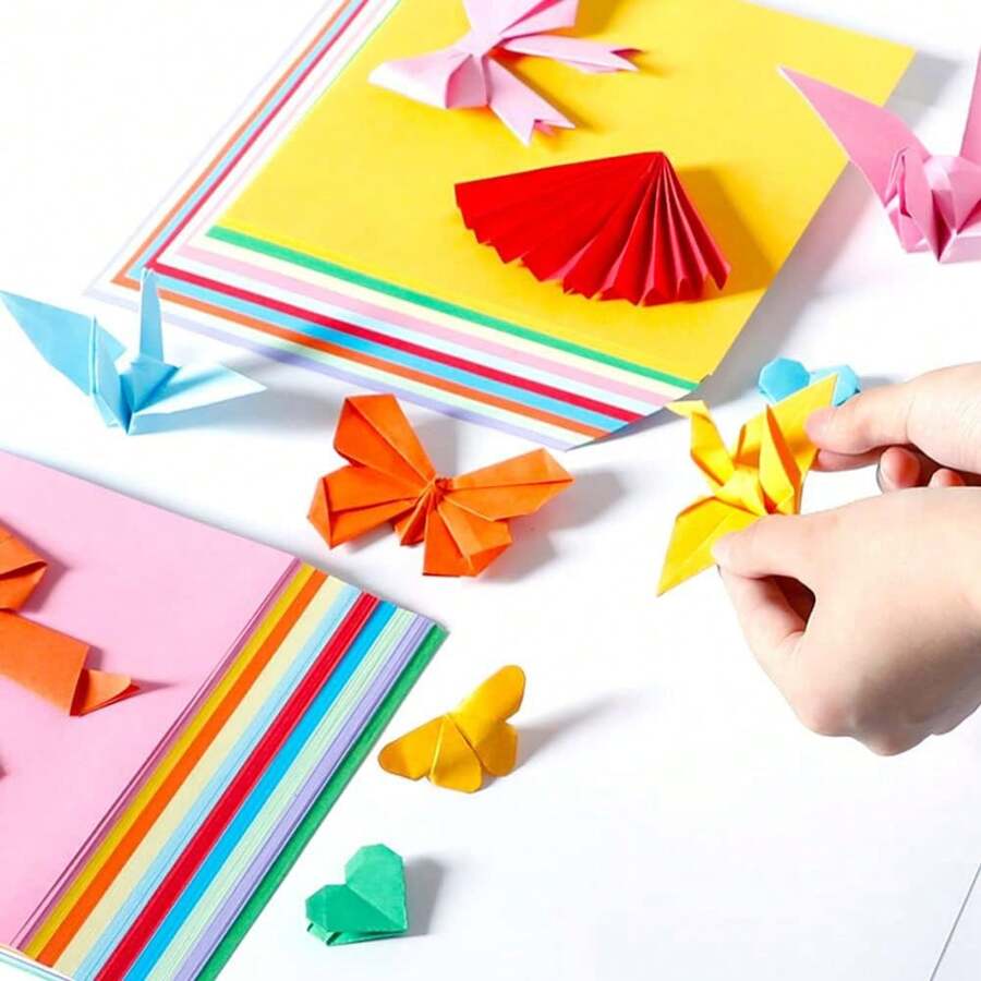 100 Sheets Square Origami Paper Double Sided Color Origami Papers Kit ...