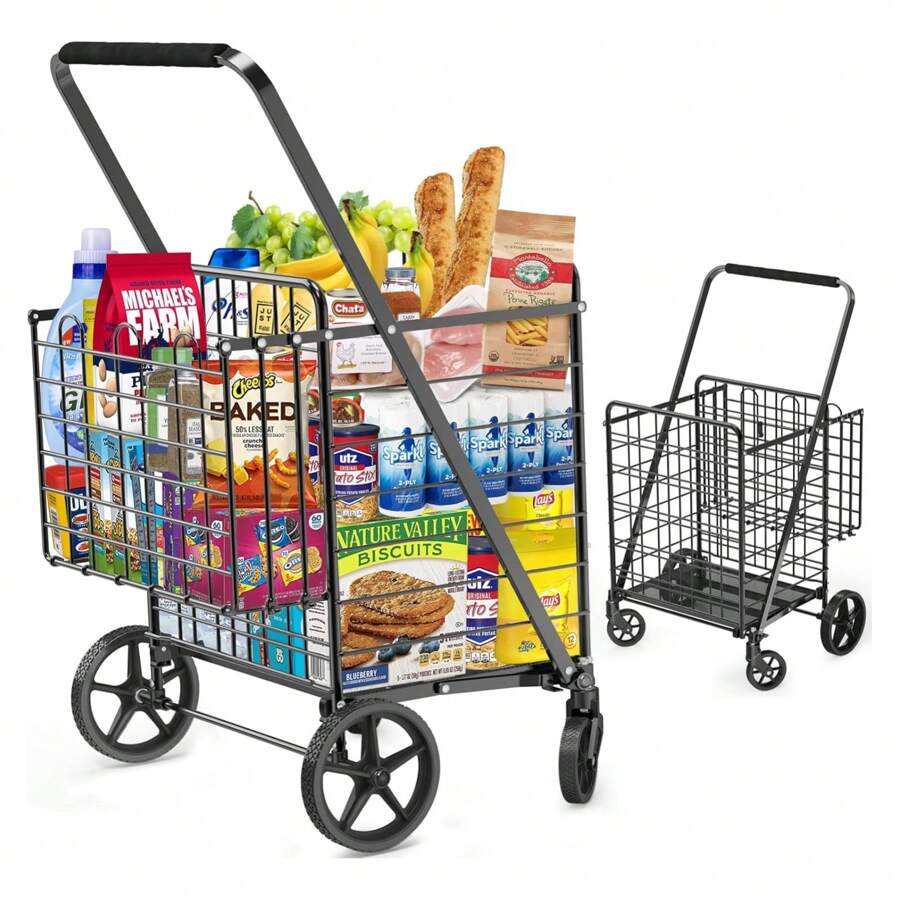 Extra Large Shopping Cart For Groceries, 450lbs Heavy Duty Grocery Cart ...