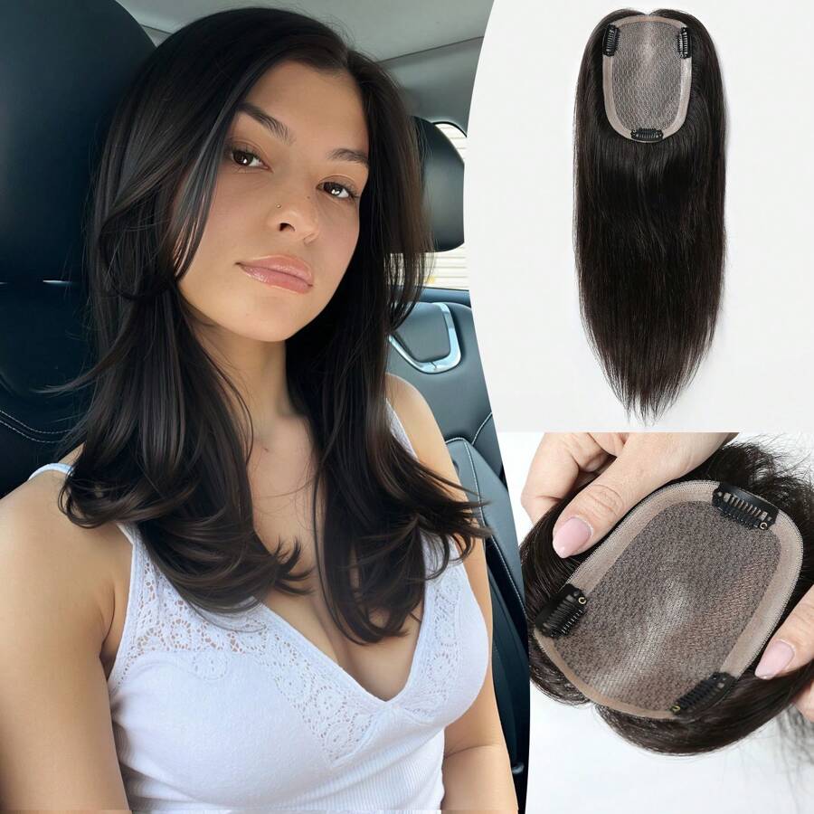 Postizos para mujeres de cabello humano real, piezas superiores para ...