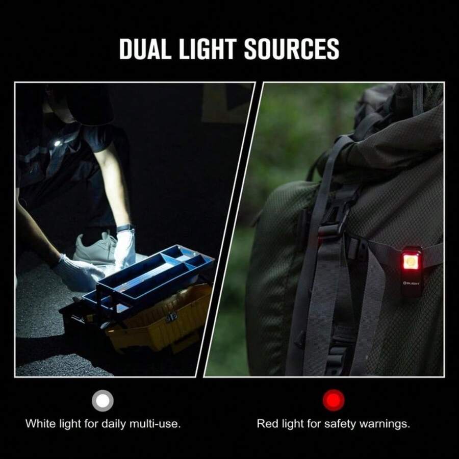 OLIGHT Oclip Rechargeable EDC Flashlight 300 Lumens Dual Light Sources ...