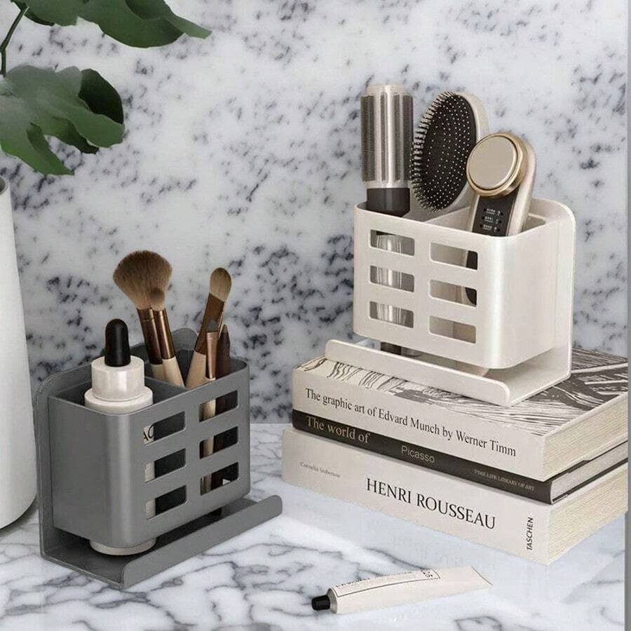 No Drill Comb Holder Storage Rack, Bathroom Vanity Toothbrush ...