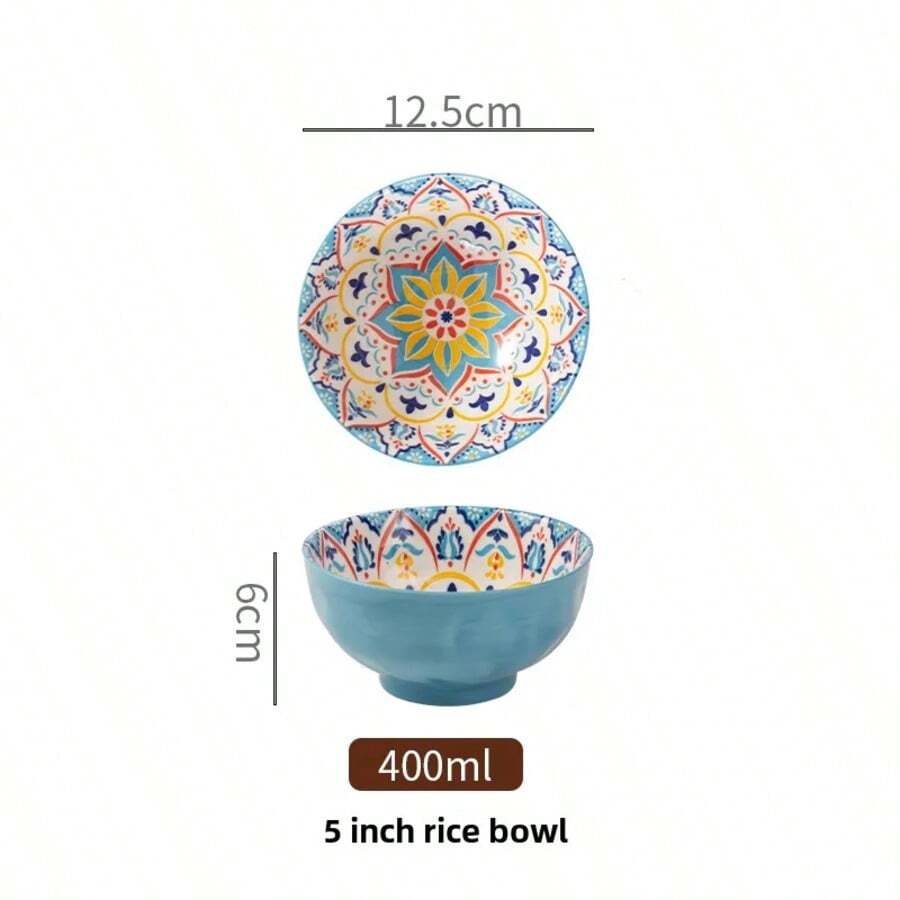 Bohemian Rice Bowl Home Creative Personality Ceramic Bowl High ...