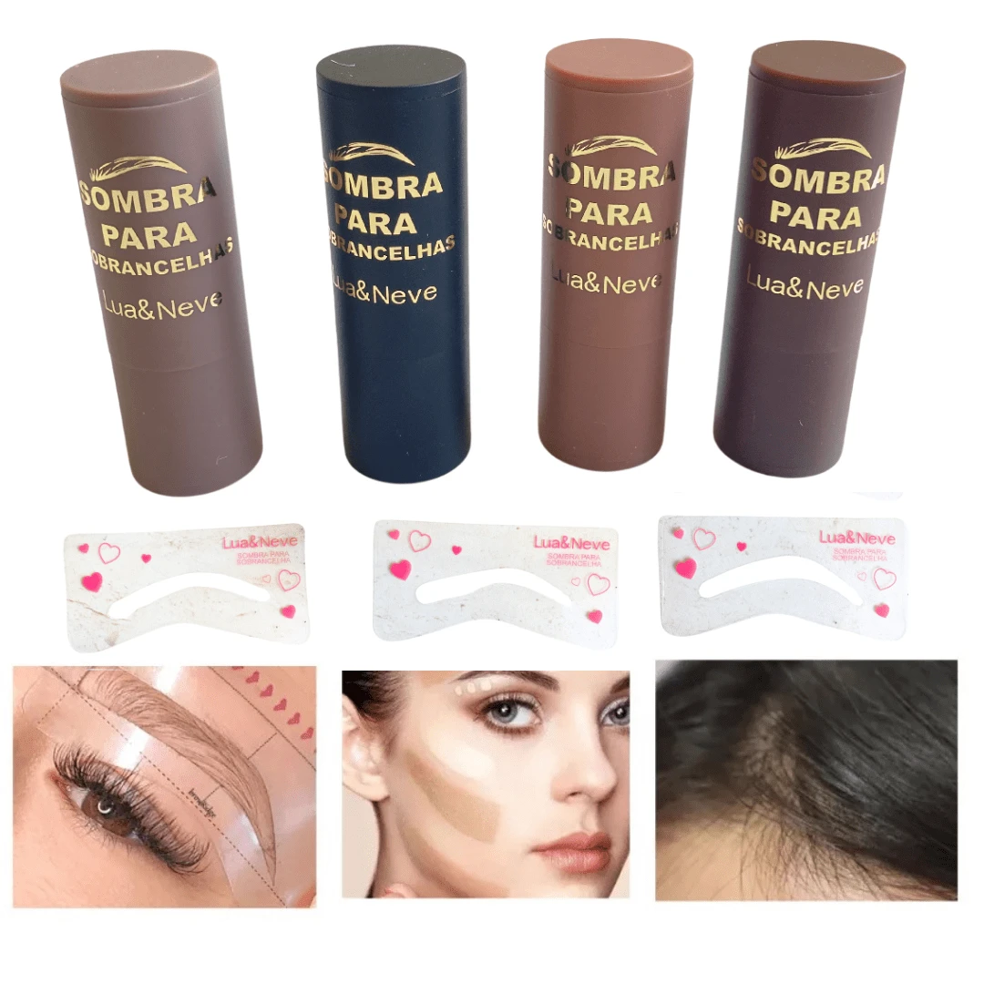 Sombra Carimbo para Sobrancelhas com Molde para Desenhar Lua e Neve ...