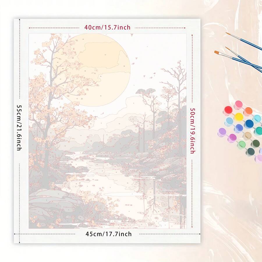 1pc Landscape DIY Painting By Numbers Kit For Adults - Unframed 16X20in, Crease-Free Rolled ...