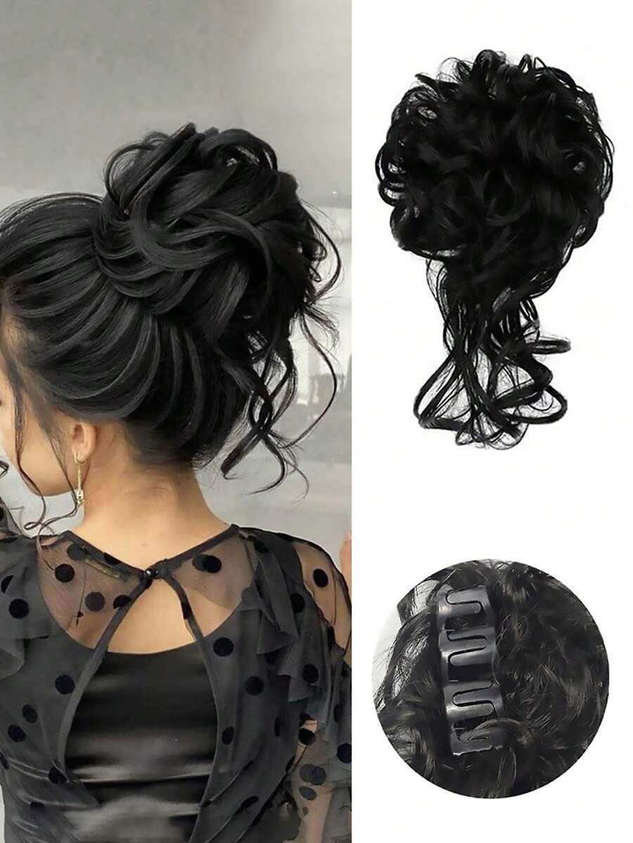 1pc Realistic Natural Hair Elastic Ponytail Clip On Extensions, Add ...
