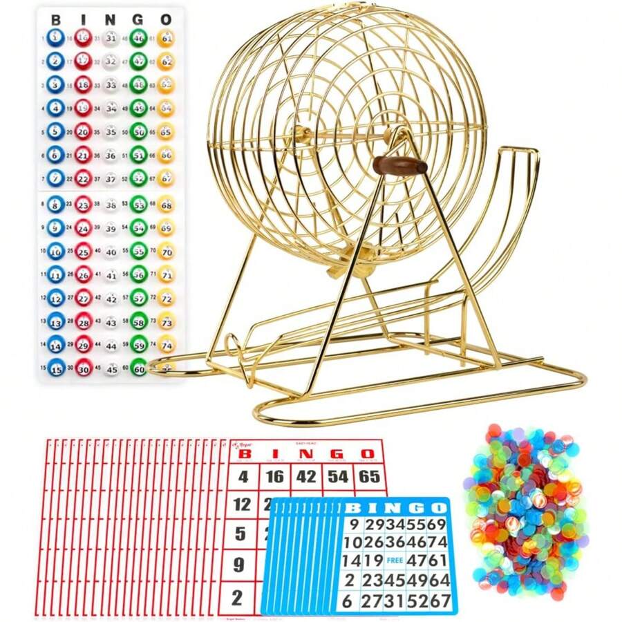 Regal Bingo Professional Bingo Game Set With 11" Wheel Cage, 75 Bingo ...