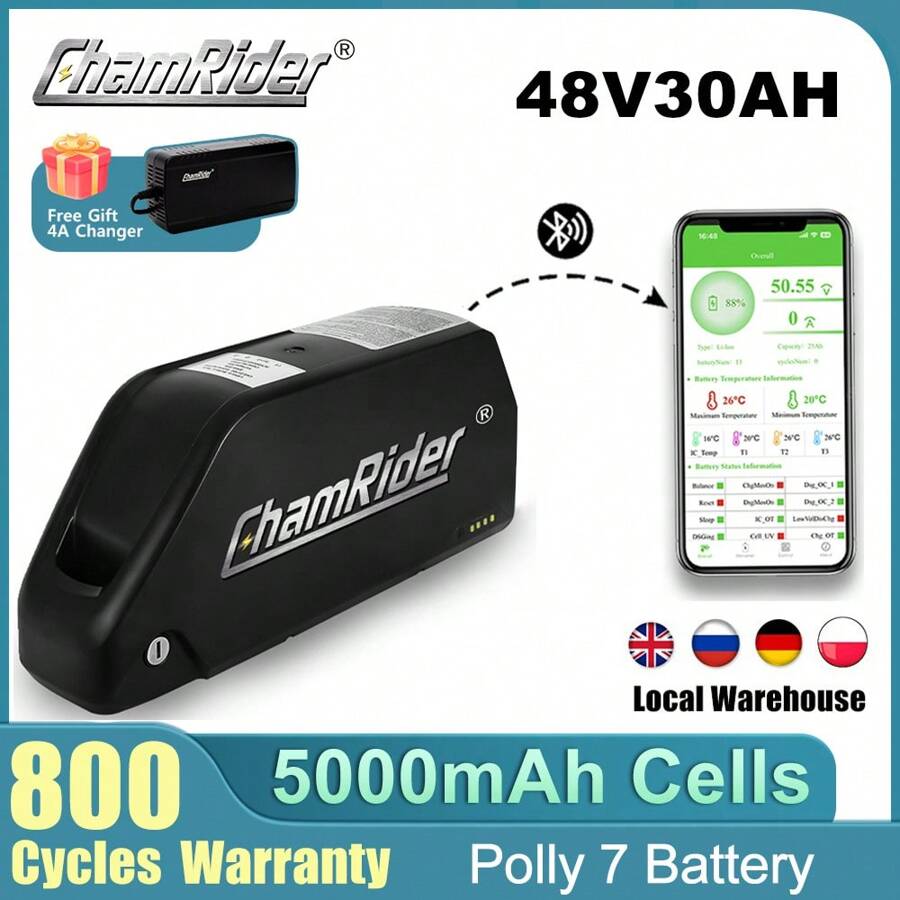 Chamrider Polly 48V 30AH Ebike Battery Downtube 52V Electric Battery ...