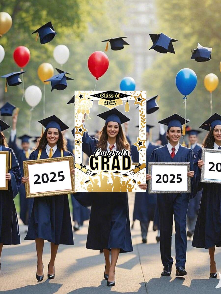 Class Of 2025 Graduation Photo Booth Props Banner Set, Class Of 2025 ...