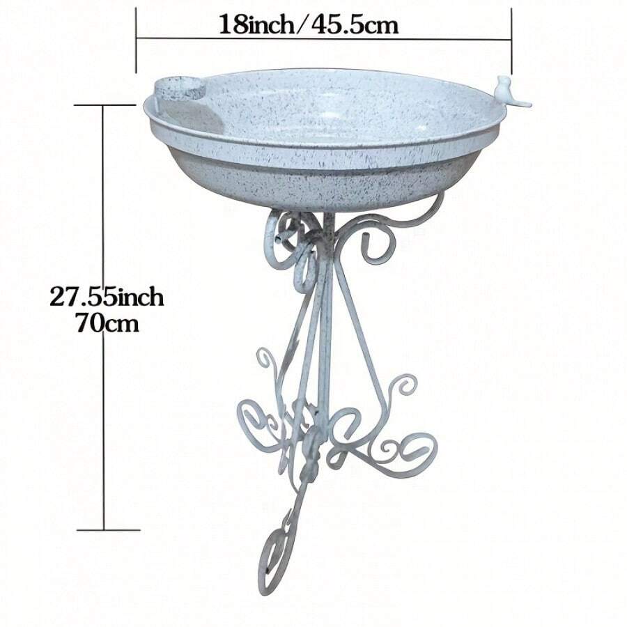 Outdoor Metal Base Bird Bath Basin - Large White Garden Bird Bath Basin ...