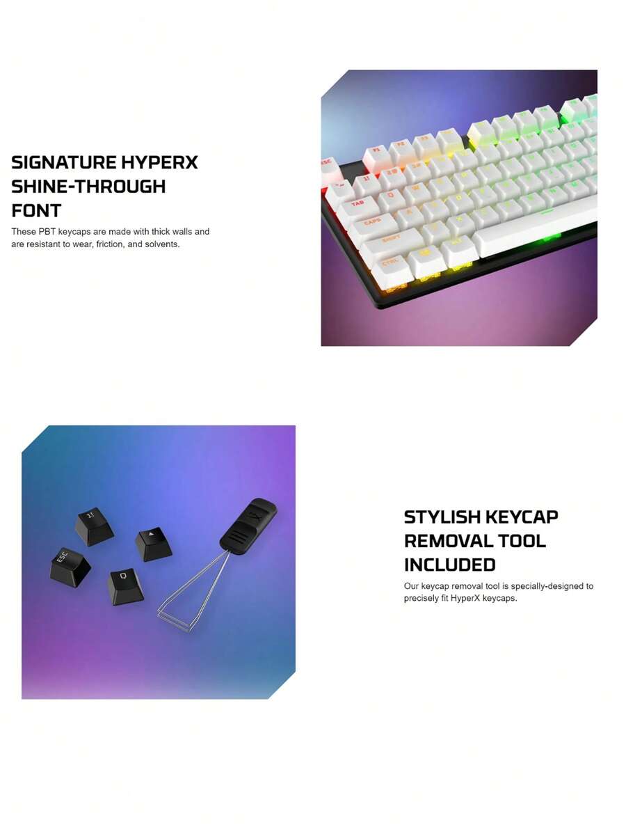 HyperX HyperX Rubber Keycaps Set Key Keycaps Gaming Accessories Kit ...
