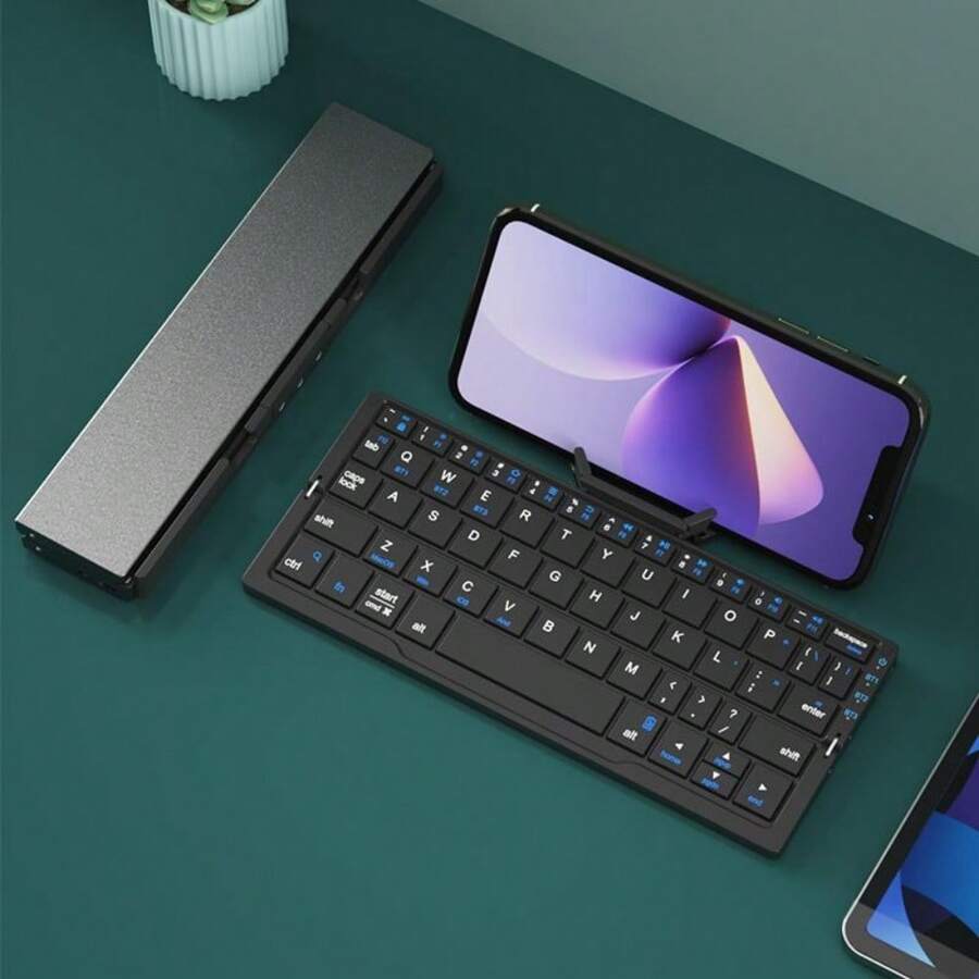 Charging Wireless Bluetooth-Compatible Keyboard, Foldable Keyboard With ...