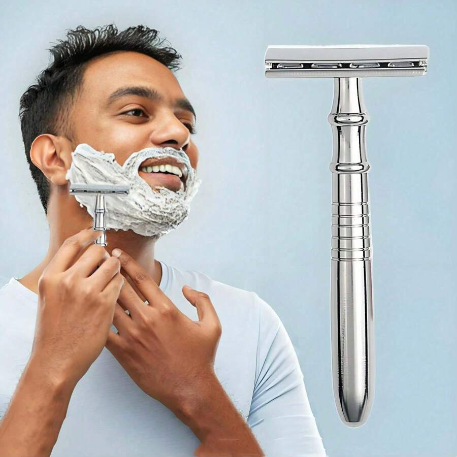 Rasoio di sicurezza per barbiere, manuale, in acciaio inossidabile, con ...