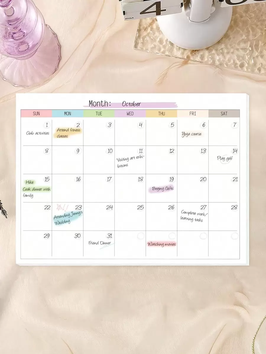 Undated Monthly Planner, Blank Monthly Calendar Notebook For Home ...